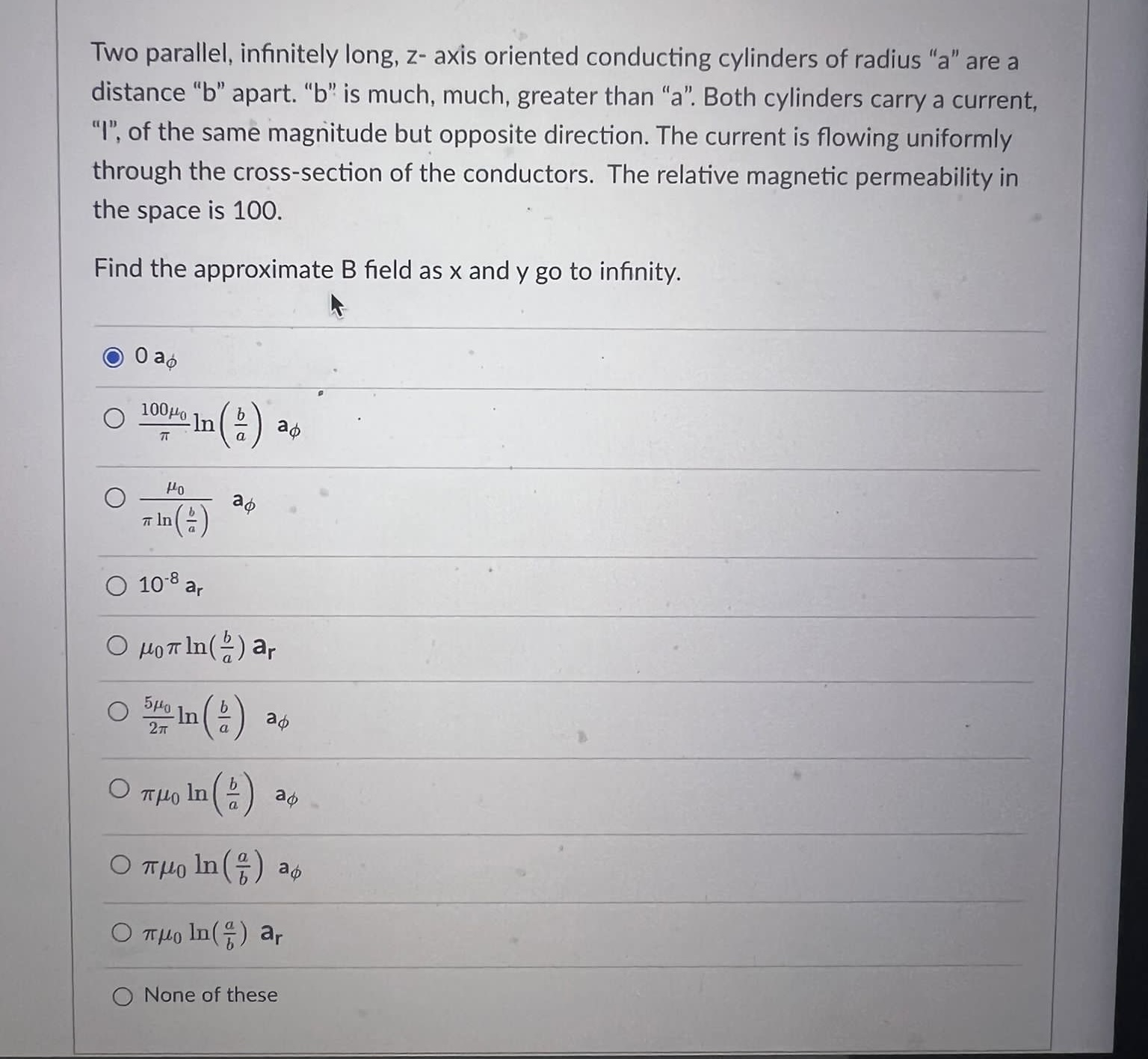Solved Two parallel, infinitely long, z- axis oriented | Chegg.com
