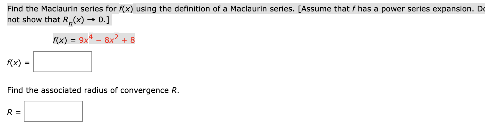 Solved a)Find the Taylor series for f(x) centered at the | Chegg.com