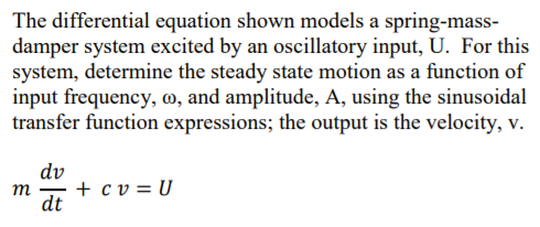 Solved The differential equation shown models a spring-mass- | Chegg.com