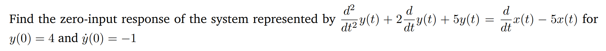 Solved Find the zero-input response of the system | Chegg.com