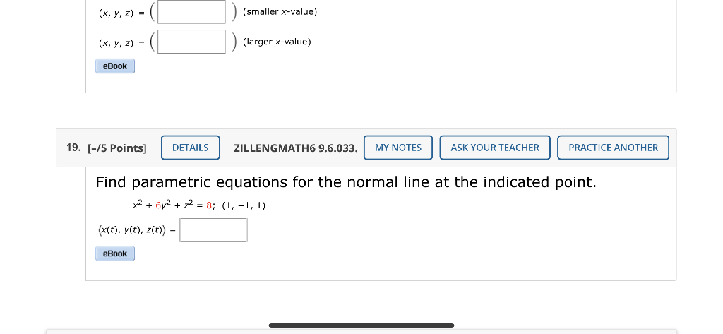 Solved (x, y, z) = (smaller x-value) (x, y, z) = (larger | Chegg.com