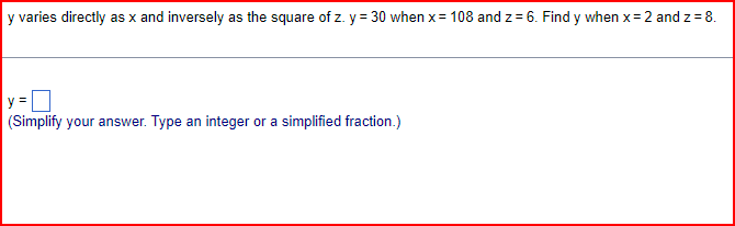 Solved y ﻿varies directly as x ﻿and inversely as the square | Chegg.com