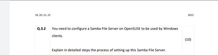 Solved -3.2 You need to configure a Samba File Server on | Chegg.com