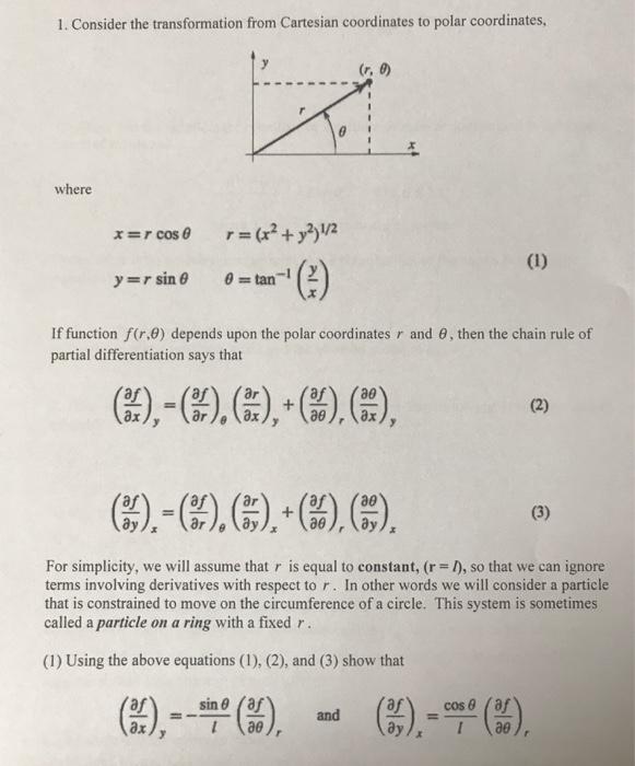 Solved 1. Consider the transformation from Cartesian | Chegg.com