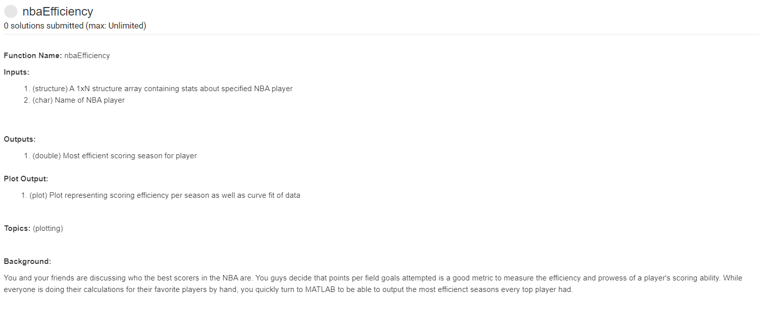 Solved nbaEfficiency 0 solutions submitted (max: Unlimited) | Chegg.com