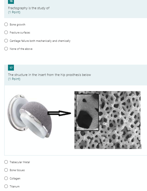 Solved 16 Fractography is the study of (1 Point) Bone growth | Chegg.com