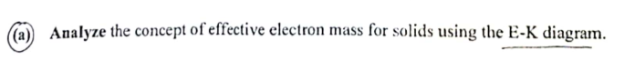 Solved (a) Analyze the concept of effective electron mass | Chegg.com