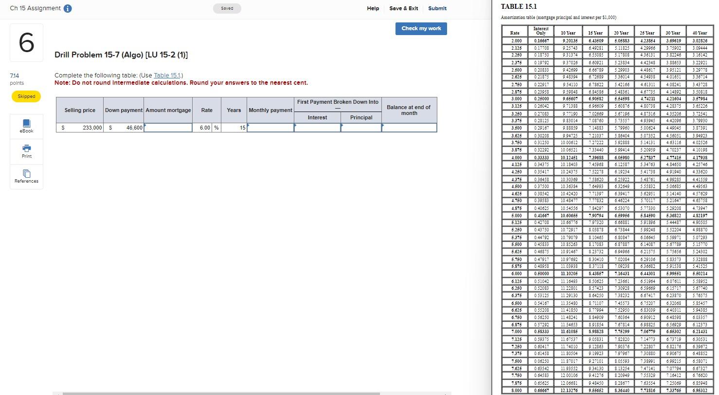 Solved Drill Problem 15-7 (Algo) [LU 15-2 (1)] Complete the | Chegg.com