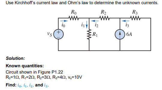 Solved Use Kirchhoff's current law and Ohm's law to | Chegg.com