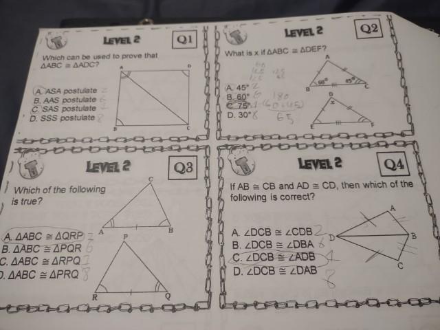 Solved Which can be used to prove that ABC= ADC ? A. ASA | Chegg.com