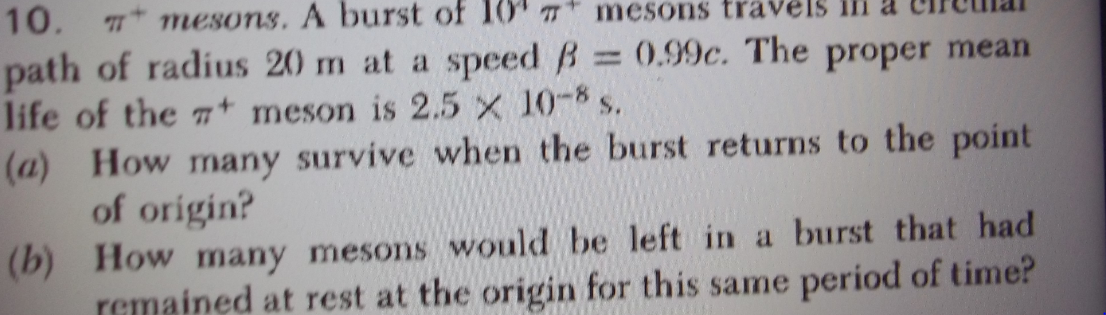 Solved mesons travels 10. 7* mesons. A burst of 10 path of | Chegg.com