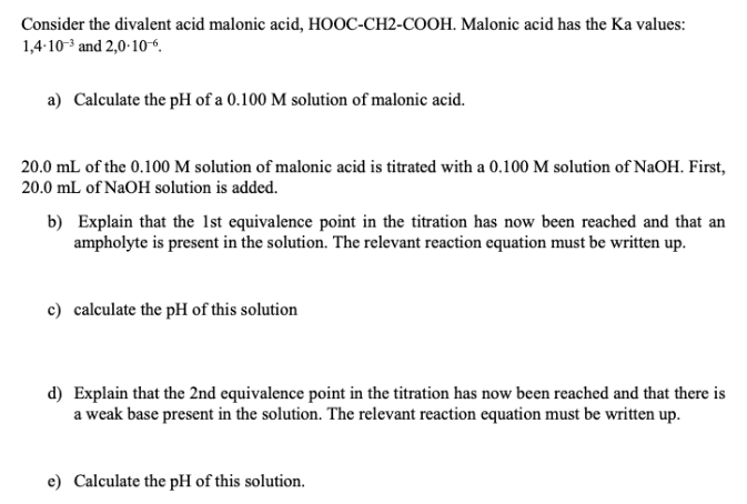 Solved in a) how should I calculate pH from ka1 and ka2 | Chegg.com