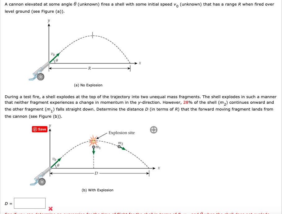Solved A cannon elevated at some angle 0 (unknown) fires a | Chegg.com