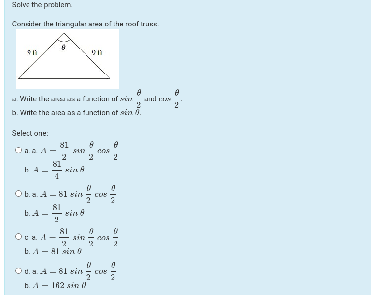 Solved Consider the triangular area of the roof truss. a. | Chegg.com