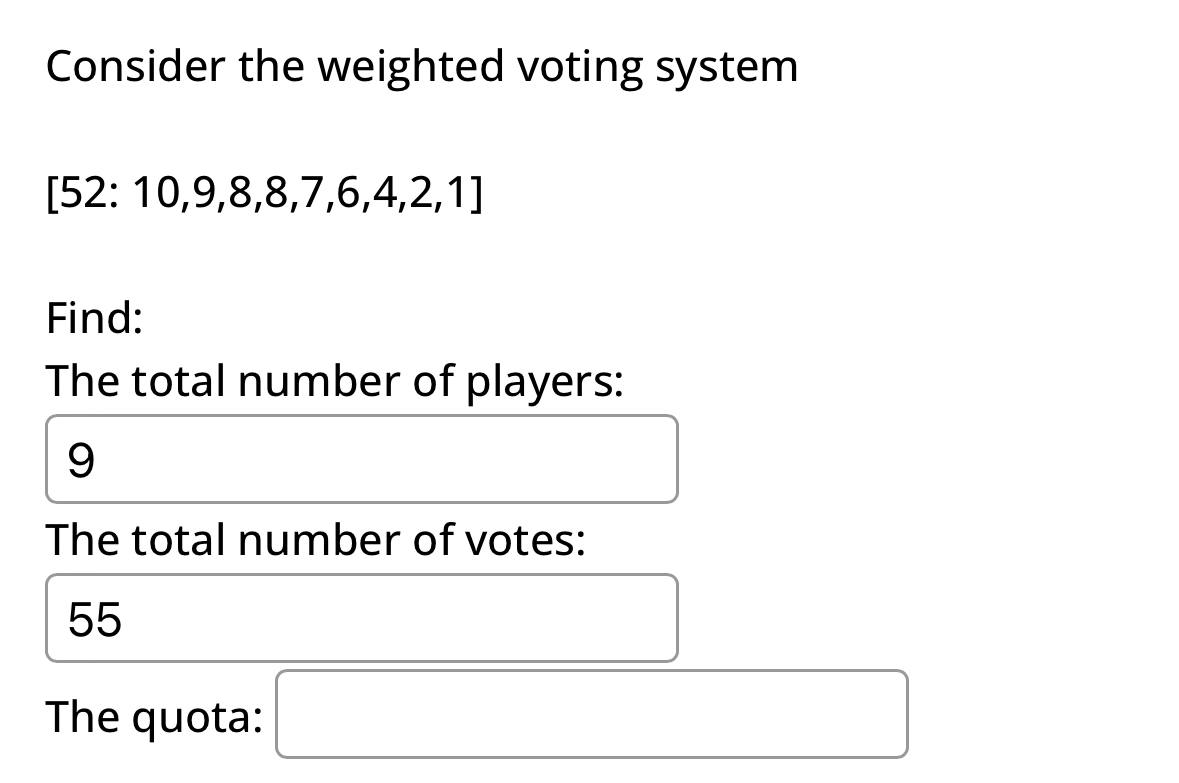 Solved Consider The Weighted Voting System 