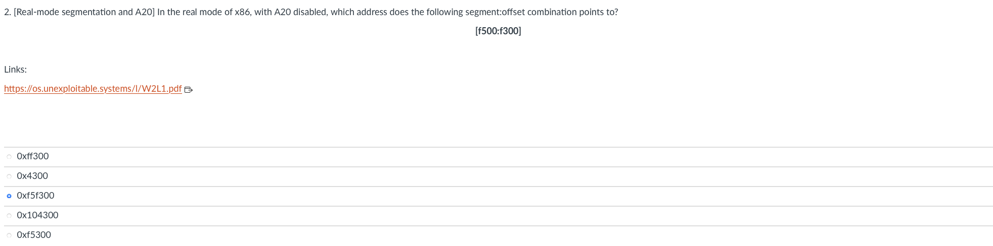 Solved 2. [Real-mode segmentation and A20] In the real mode | Chegg.com