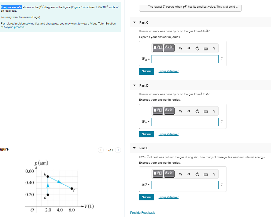 Solved Try Snip & Sketch The process abc shown in the pV | Chegg.com
