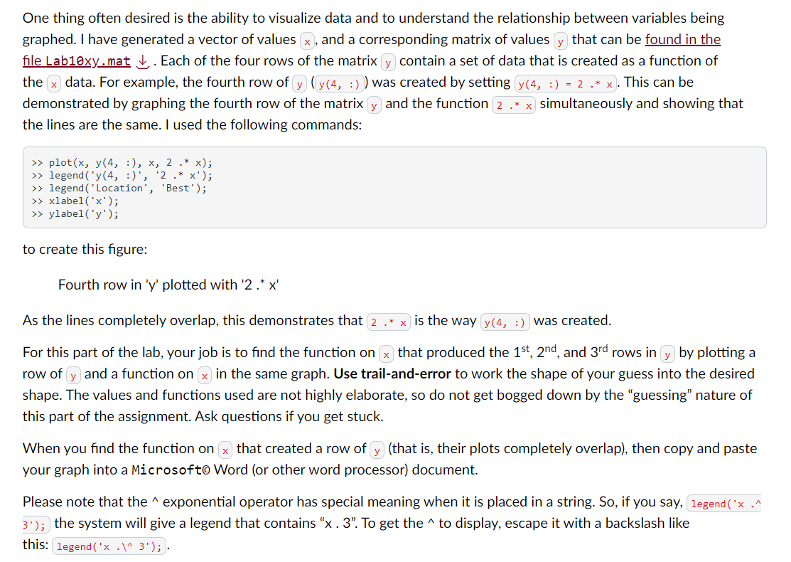 Solved One thing often desired is the ability to visualize | Chegg.com