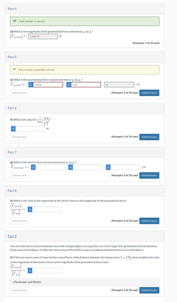 Solved (d) What is the magnitude of the gravitational force | Chegg.com