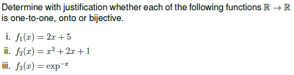Solved Determine with justification whether each of the | Chegg.com