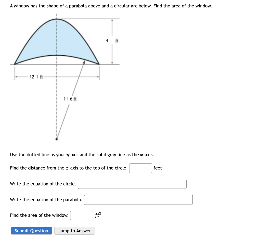Solved A window has the shape of a parabola above and a | Chegg.com