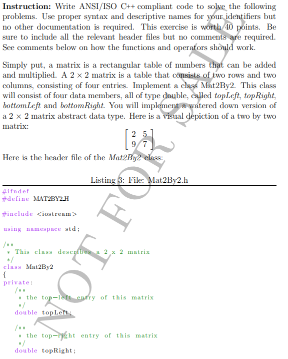 Solved Instruction Write Ansiiso C Compliant Code To 