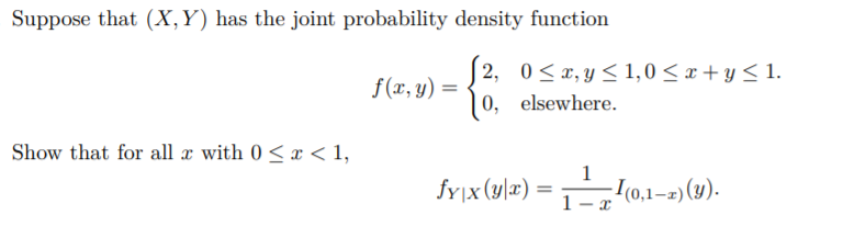 Solved Suppose that (X,Y) has the joint probability density | Chegg.com