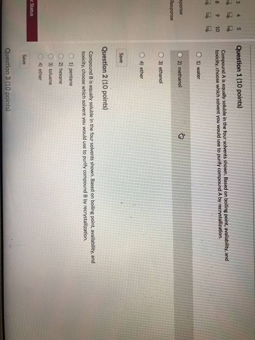 Solved Compound A is equally soluble in the four solvents | Chegg.com