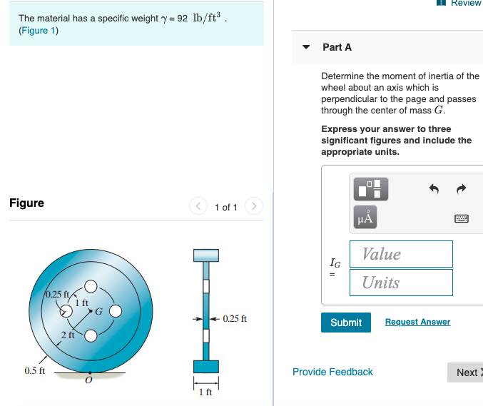 Solved Review The material has a specific weight y = 92 | Chegg.com