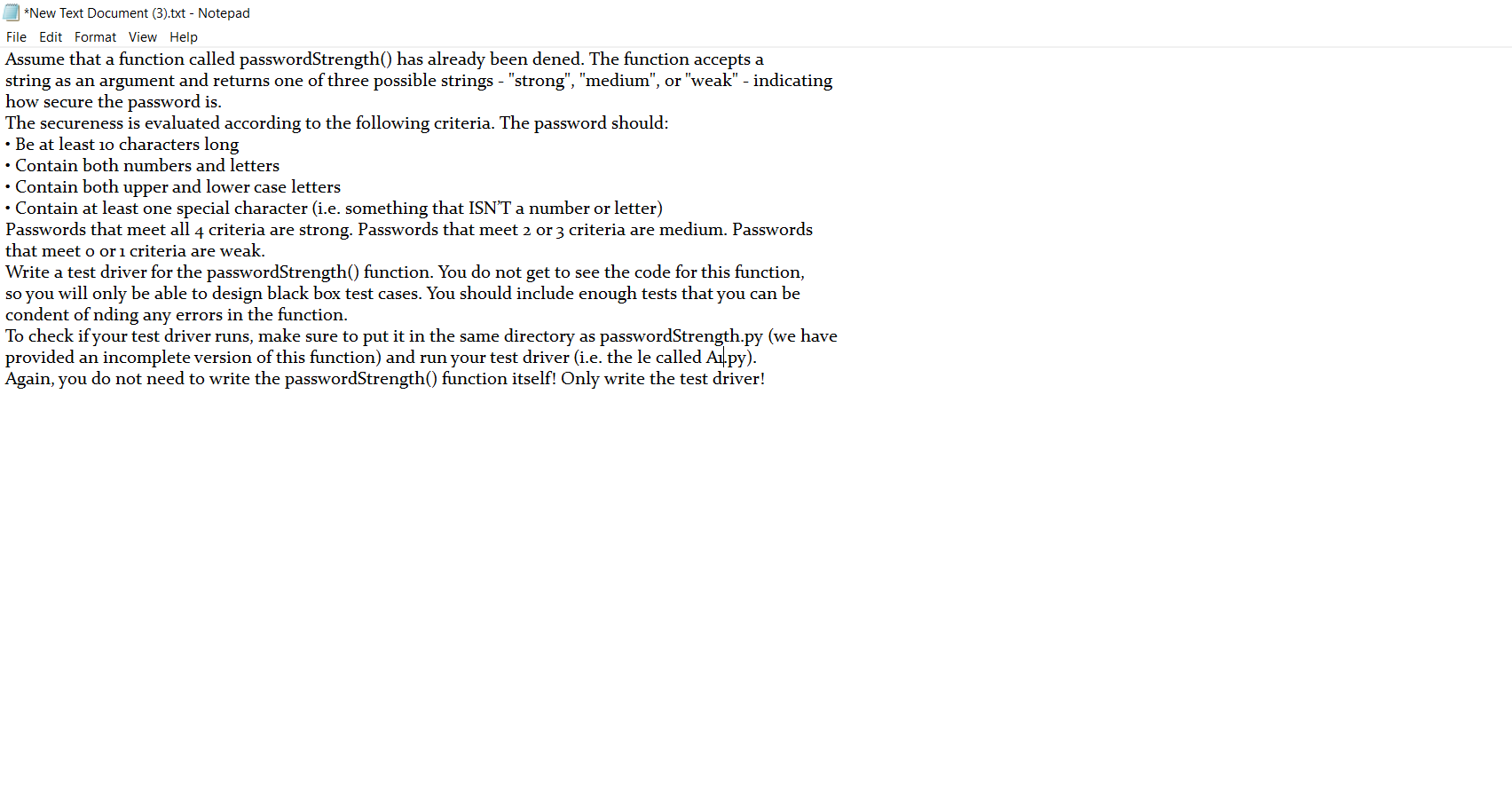 Solved *New Text Document (3).txt - Notepad File Edit Format | Chegg.com