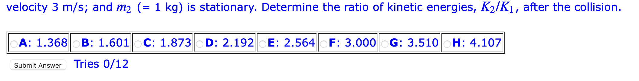 Solved VO mi m2 A head-on elastic collision. The masses | Chegg.com