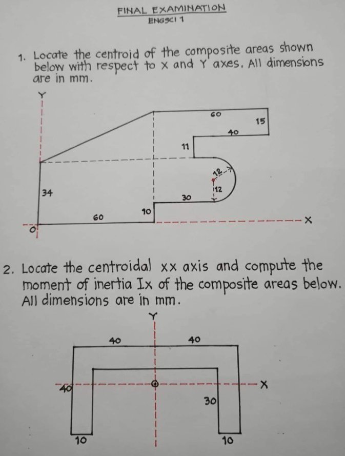 Solved 1. Locate the centroid of the composite areas shown | Chegg.com