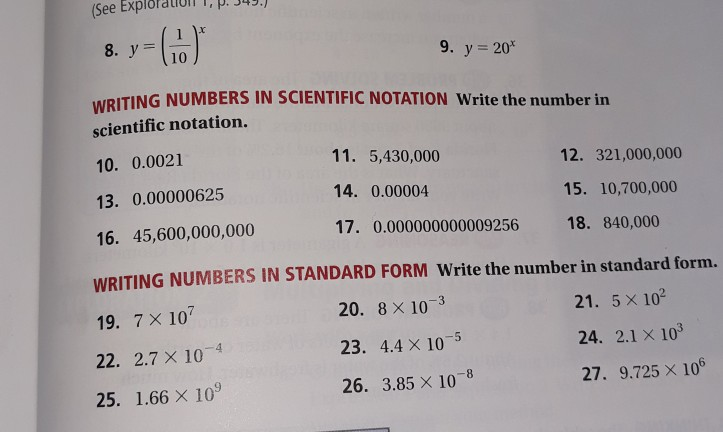 Solved (See Exploration r, p. 342 8. У-110 9. y 20 WRITING | Chegg.com