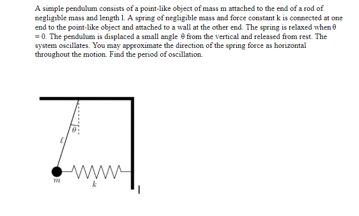 Solved A simple pendulum consists of a point-like object of | Chegg.com