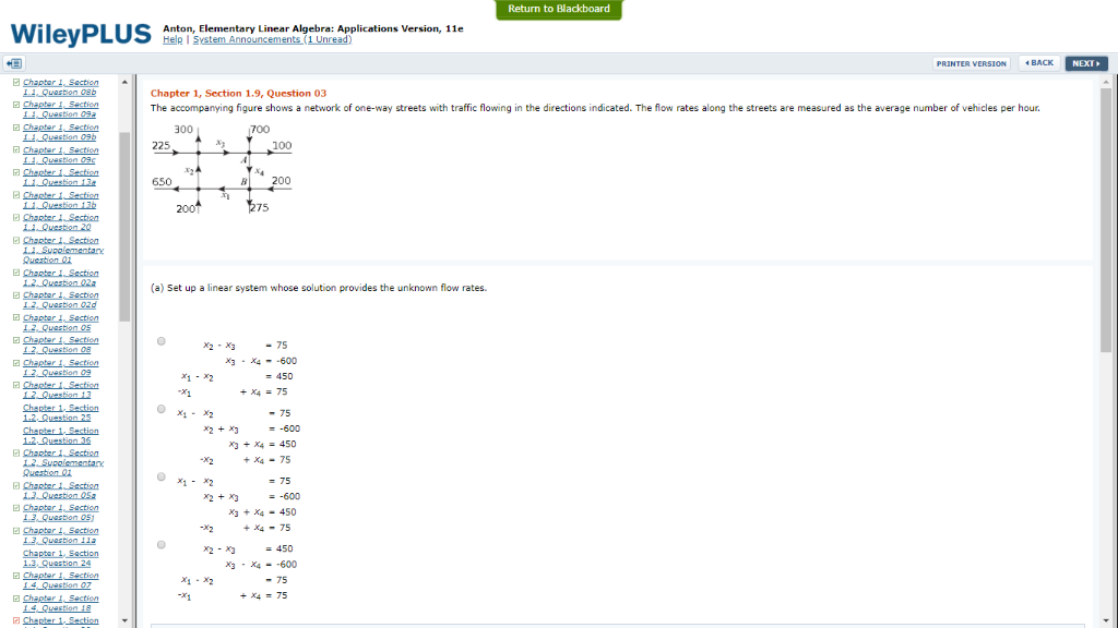 Solved Return to Blackboard Anton, Elementary Linear | Chegg.com