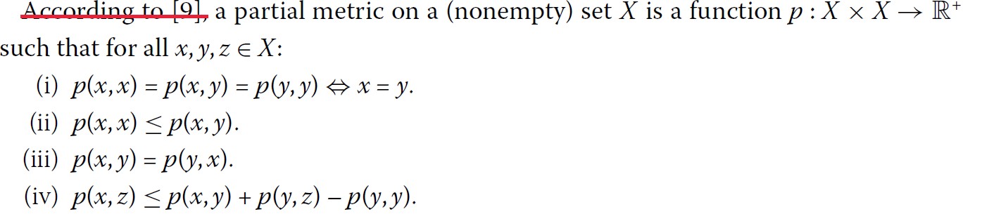 Solved According to [9], a partial metric on a (nonempty) | Chegg.com