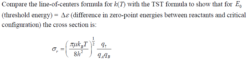 Compare the line-of-centers formula for k(T) ﻿with | Chegg.com