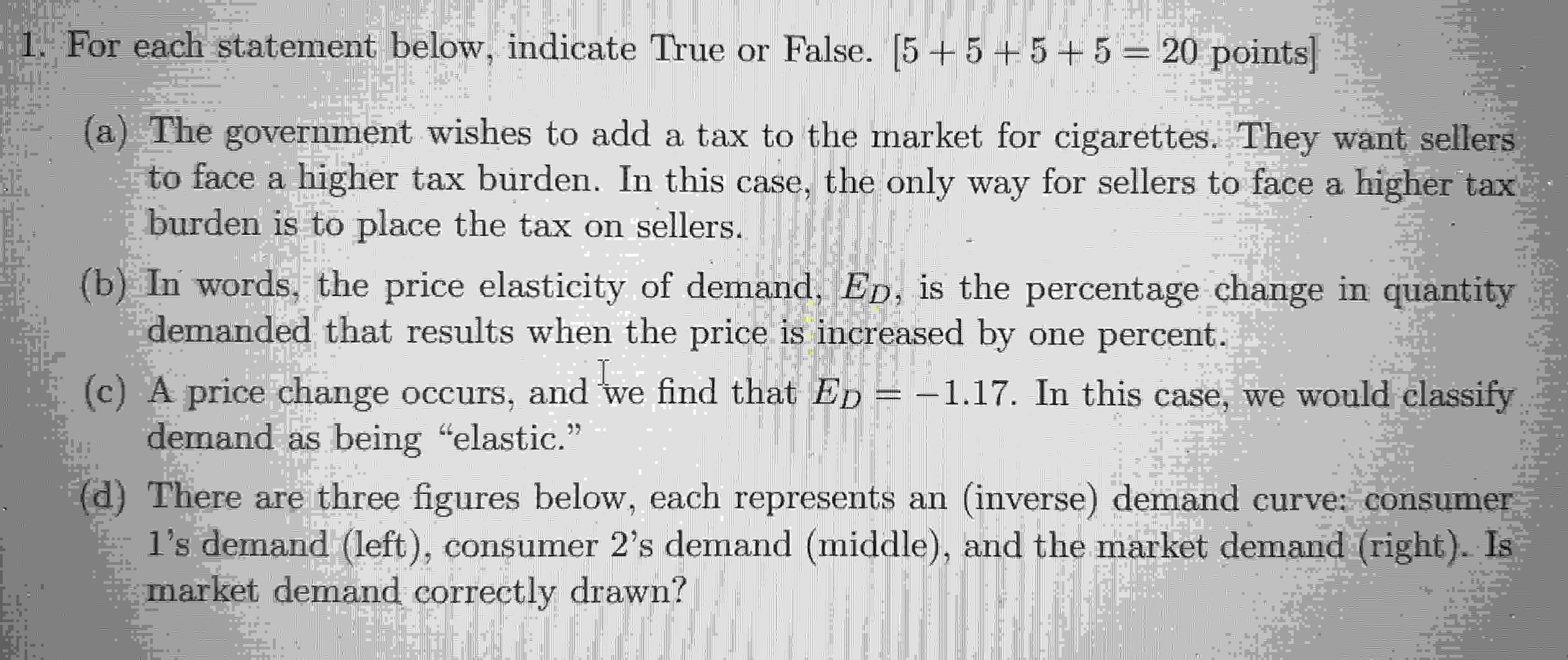Solved 2. Q1: For each statement below, indicate True or | Chegg.com