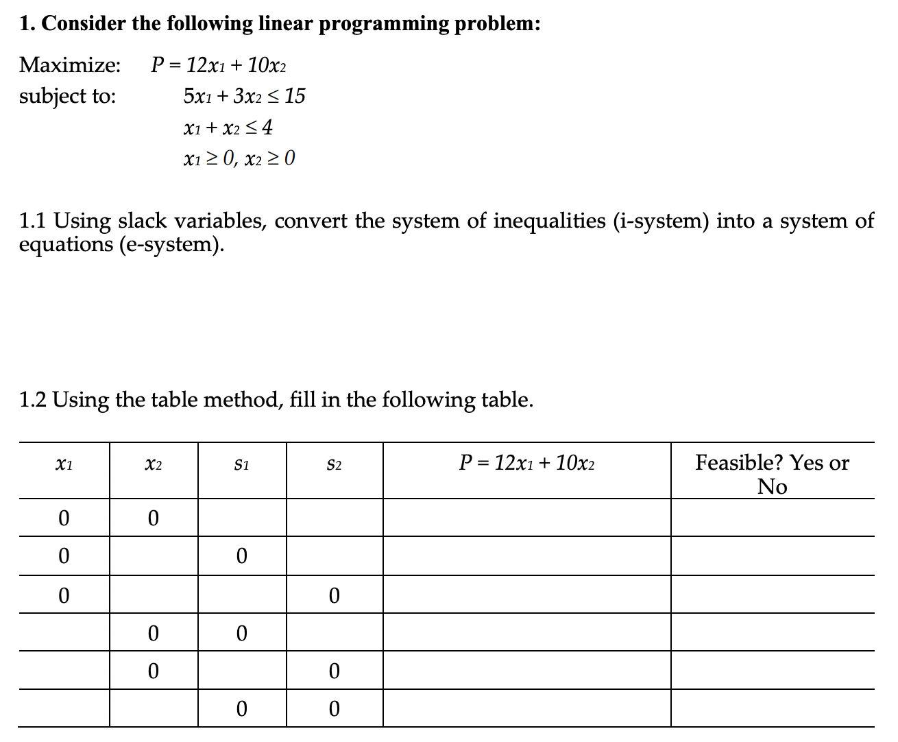 Solved Consider the following linear programming problem: | Chegg.com