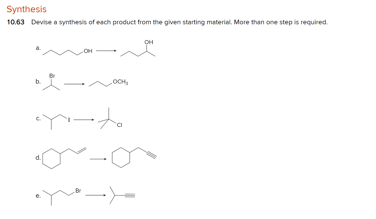 Solved jynthesis 0.63 Devise a synthesis of each product | Chegg.com