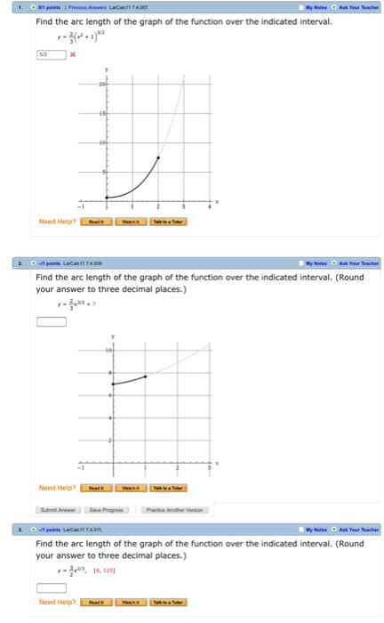 Solved Find the arc length of the graph of the function over | Chegg.com