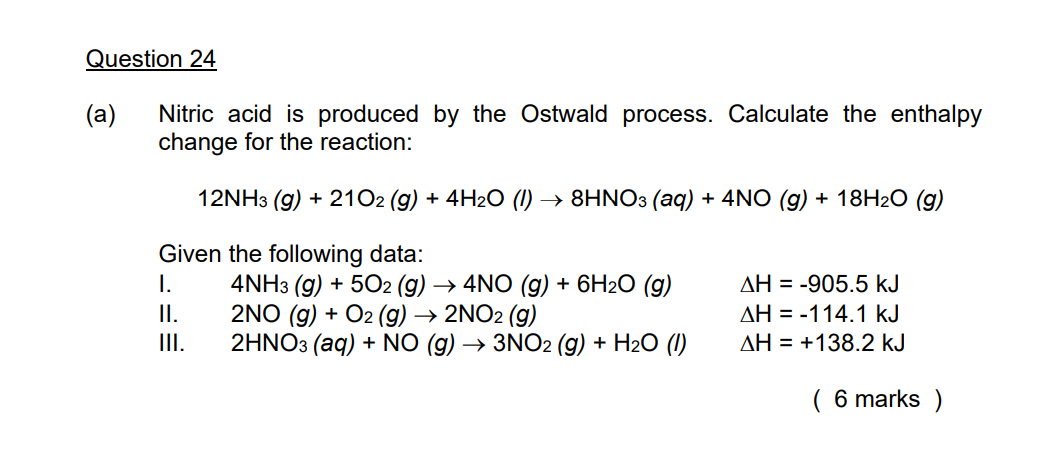 Solved Nitric acid is produced by the Ostwald process. | Chegg.com