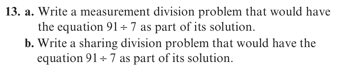 Solved 13. a. Write a measurement division problem that | Chegg.com