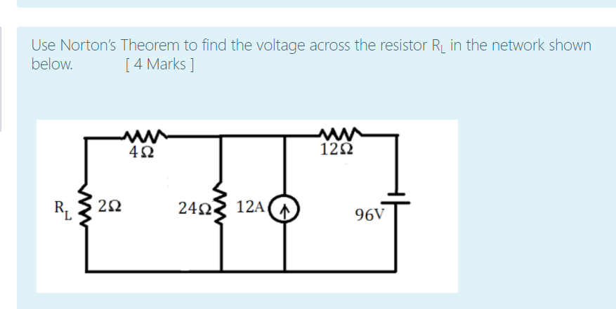 Solved Use Norton's Theorem to find the voltage across the | Chegg.com