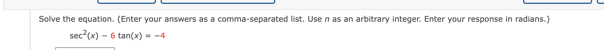 Solved Solve the equation. (Enter your answers as a | Chegg.com