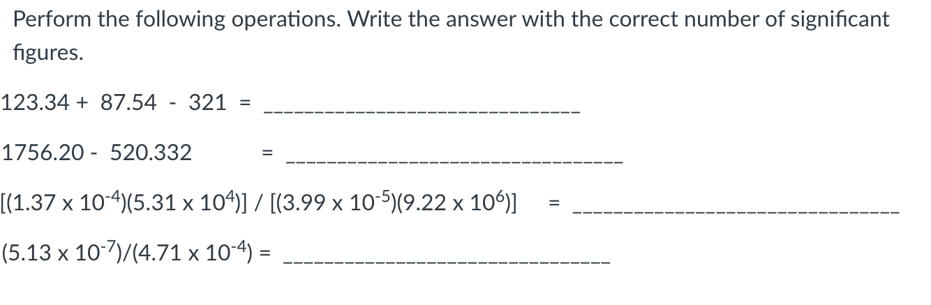 Perform the following operations. Write the answer | Chegg.com