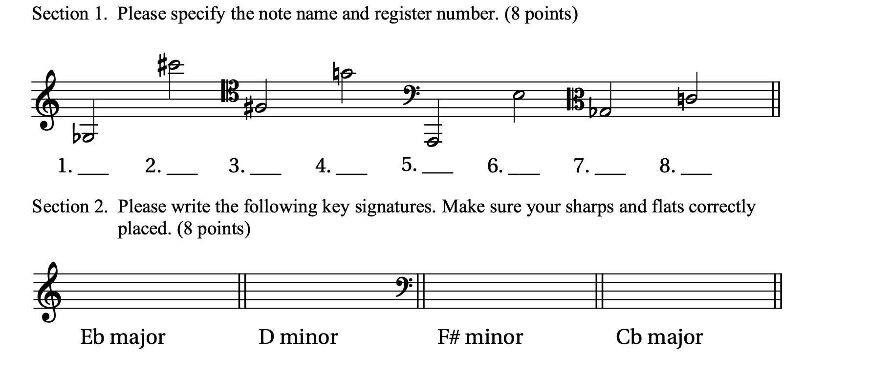 Section 1. Please specify the note name and register | Chegg.com
