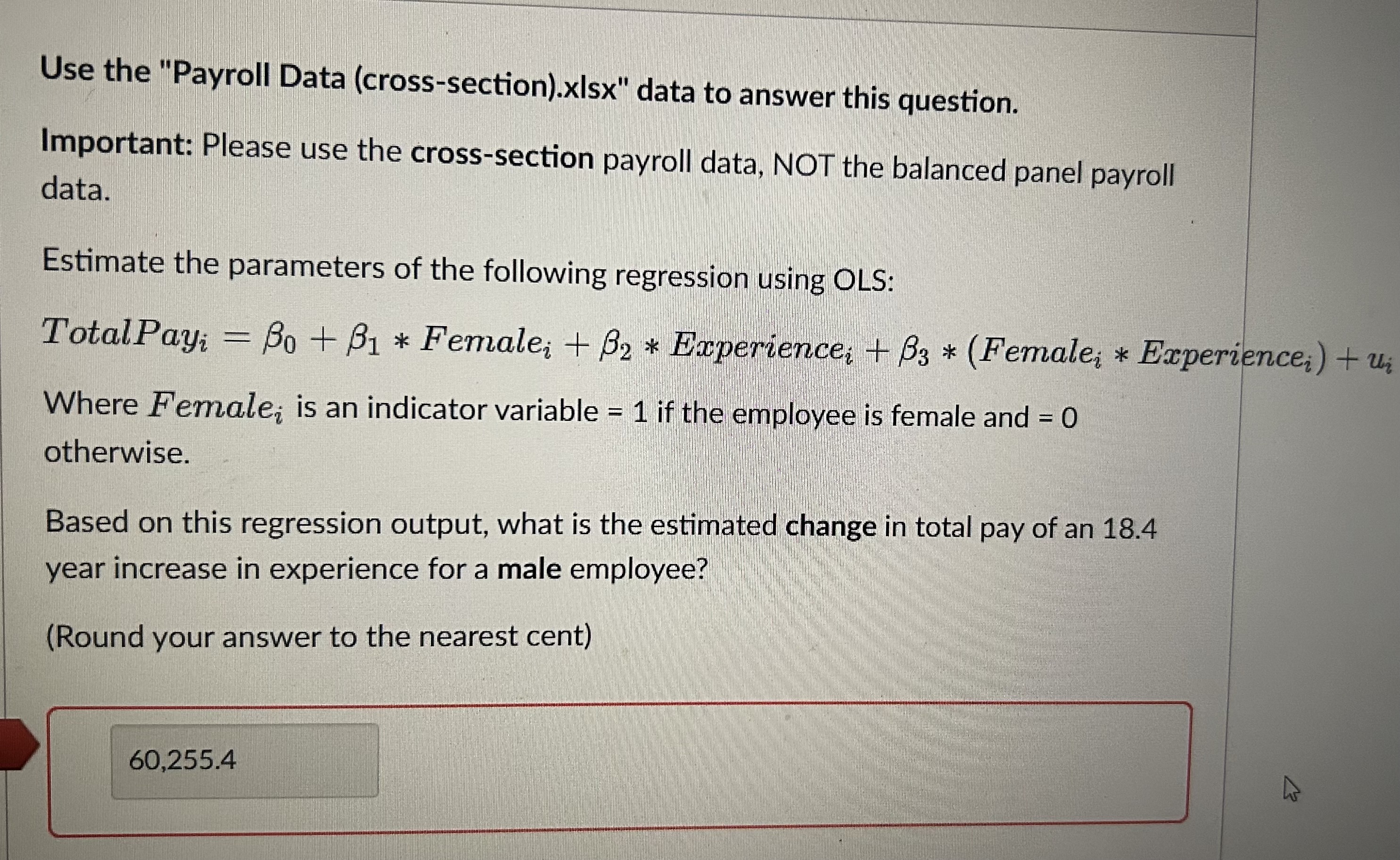 Solved Use the "Payroll Data (cross-section).xlsx" ﻿data to | Chegg.com