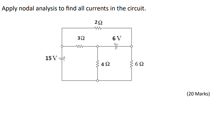 Solved Apply nodal analysis to find all currents in the | Chegg.com