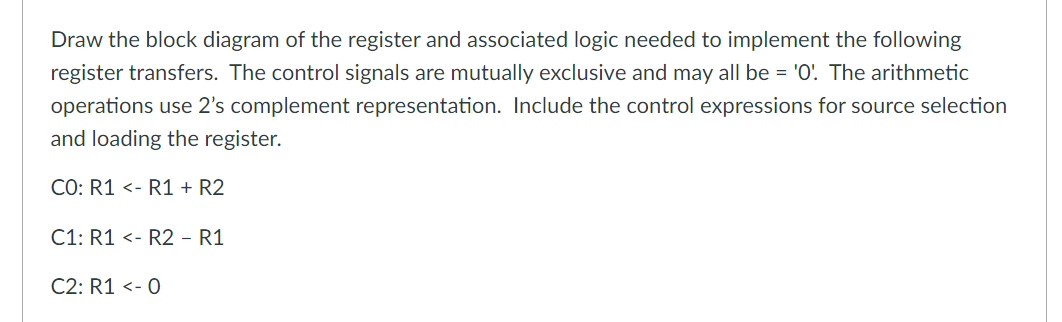 Solved Draw the block diagram of the register and associated | Chegg.com